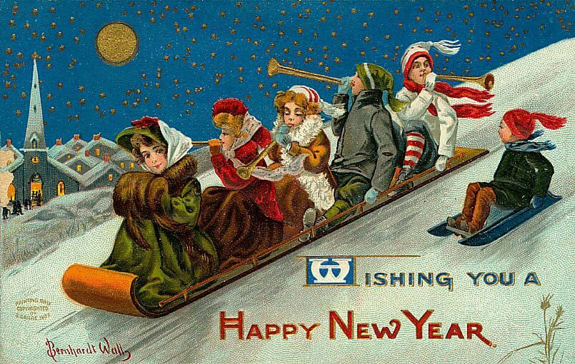 Vintage Happy New Year Postcards – Artelandia.it
