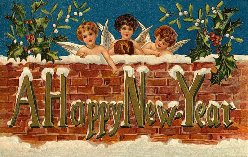 Vintage Happy New Year Postcards – Artelandia.it
