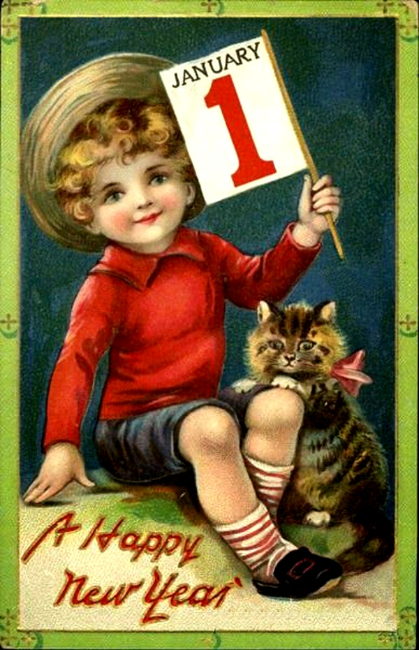 Vintage Happy New Year Postcards – Artelandia.it